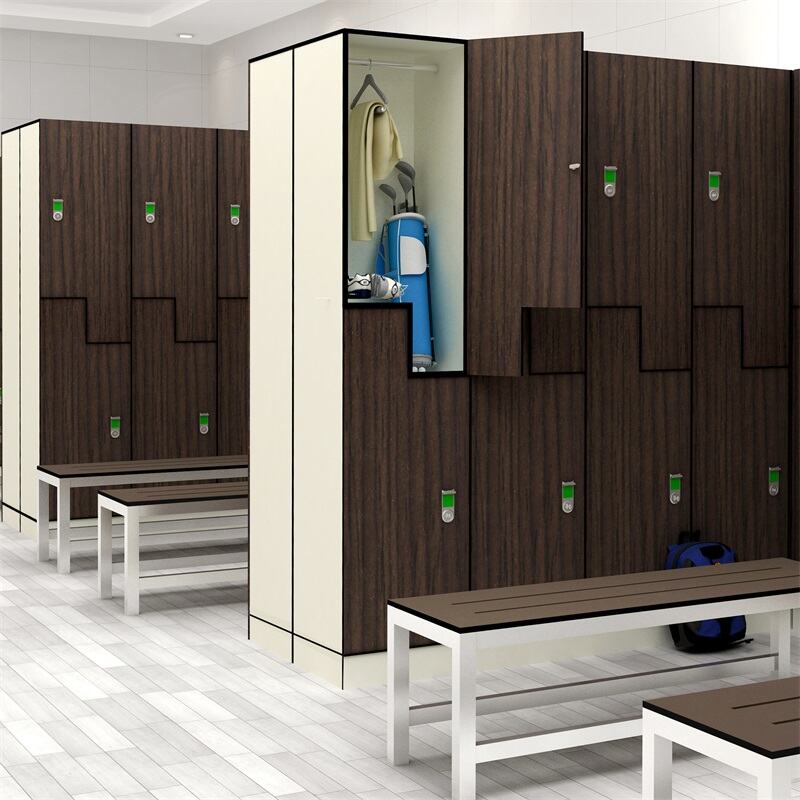 Commercial Locker With Bench 180 Hinges Fire Resistant Phenolic Board